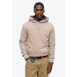 Kapuzensweatshirt Superdry "MICRO LOGO HOOD", Herren, Gr. XL, beige (deep beige), angeraute Sweatware, Obermaterial: 80% Baumwolle, 20% Polyester, unifarben, relaxed fit, Rundhals, Rippbündchen, Sweatshirts
