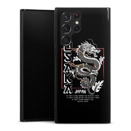 DeinDesign Galaxy S22 Ultra Handy Silikon H&uuml;lle Case schwarz Handyh&uuml;lle Ocean Dragon Japan