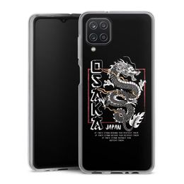 DeinDesign Galaxy A12 Handy Silikon H&uuml;lle Case transparent Handyh&uuml;lle Japan Dragon Ocean Silikon Case