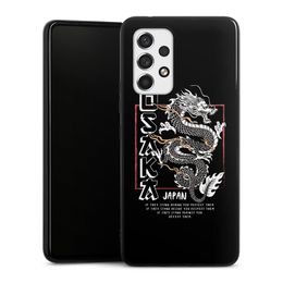 DeinDesign Galaxy A53 5G Handy Silikon H&uuml;lle Case schwarz Handyh&uuml;lle Japan Dragon Ocean