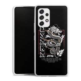 DeinDesign Galaxy A53 5G Handy Silikon H&uuml;lle Case wei&szlig; Handyh&uuml;lle Japan Dragon Ocean Silikon Case
