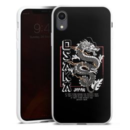 DeinDesign iPhone Xr Handy Silikon H&uuml;lle Case wei&szlig; Handyh&uuml;lle Ocean Dragon Japan Silikon Case