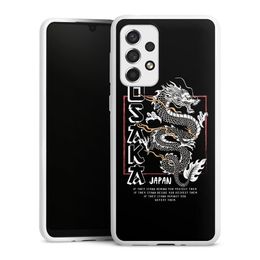 DeinDesign Galaxy A33 5G Handy Silikon H&uuml;lle Case wei&szlig; Handyh&uuml;lle Japan Dragon Ocean Silikon Case