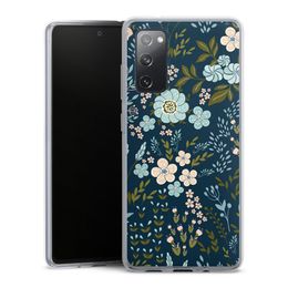 DeinDesign Galaxy S20 FE Handy Silikon H&uuml;lle Case transparent Handyh&uuml;lle Blue Muster Flowers Silikon Case