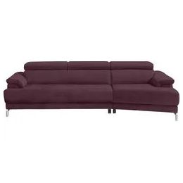 Ecksofa Egoitaliano "Soul, extravagantes Designsofa, Megasofa, super bequem, tolle Details", lila (plum), B:246cm H:99cm T:140cm, Sofas, mit Trapez-Abschlußelement, inkl verstellbarer Kopfteile