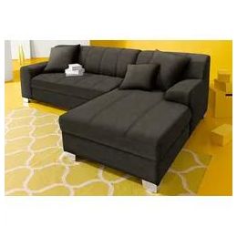 Ecksofa DOMO collection "Turah incl. Zierkissen, moderne Steppung, auch in Leder", grau (anthrazit), B:239cm H:75cm T:82cm, Sofas, wahlweise mit Bettfunktion, Schlafsofa, B/T/H: 239/152/75 cm, L-Form, Topseller