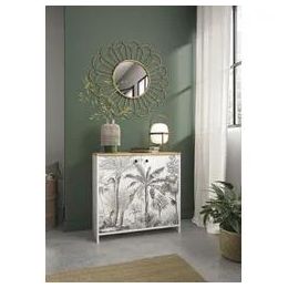 Kommode GAMI "Motocco", weiß (weiß, kastaniefarben gekälkt), B:80cm H:77cm T:36cm, Sideboards