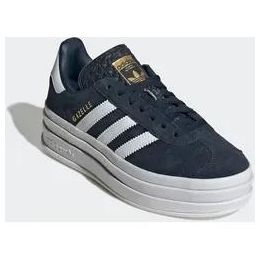 Sneaker Adidas ORIGINALS "GAZELLE BOLD KIDS", Gr. 38,5, aurora ink, cloud weiß, gold metallic, Leder, Synthetik, Schuhe