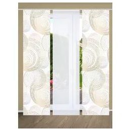 Schiebegardine HOME IN GREEN "SPIRO" Gr. 1, gold (goldfarben), B:60cm H:245cm, Polyester, Gardinen, SET DIGITALDRUCK,BAMBUSOPTIK RECYCELT