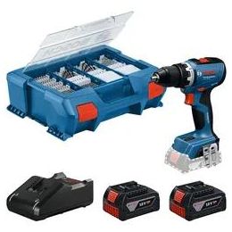 Akku-Bohrschrauber Bosch PROFESSIONAL "»GSR 18V-65«", blau, Bohrmaschinen, Inkl. 2x Akku GBA 18V 4,0Ah