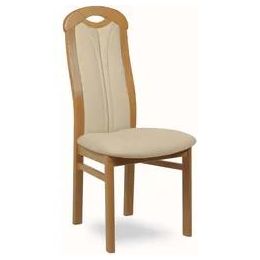 4-Fußstuhl Home Affaire "ALEX, Stuhl,Armlehnstuhl", beige (buche, beige, buche natur), B:48cm H:103cm T:54cm, Massivholz, Stühle, Stuhl, Armlehnstuhl, Ausführung mit und ohne wasserabweisender Stoff