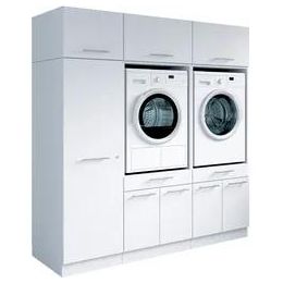 Mehrzweckschrank-Set LAUNDREEZY "Laundreezy, 6-tlg. Mehrzweckschrank-Set B/H/T 186/200/68 cm", weiß matt, B:186cm H:200cm T:68cm, Holzwerkstoff, Kastenmöbel-Sets, Breite 186 cm, Soft-Close-Funktion für Türen