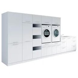 Mehrzweckschrank-Set LAUNDREEZY "Laundreezy, 12-tlg. Mehrzweckschrank-Set B/H/T 445/200/68 cm", weiß matt, B:445cm H:238cm T:68cm, Holzwerkstoff, Kastenmöbel-Sets, Breite 445 cm, Soft-Close-Funktion für Türen