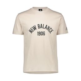 New Balance Shirt "Essentials Varsity" in Beige - 46% | Größe M | Herren-plussize