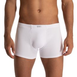 Boxer Bruno Banani "FINE RIB", Herren, Gr. L, wei&szlig;, Feinripp, Obermaterial: 96% Baumwolle, 4% Elasthan, unifarben, k&ouml;rpernah, Unterhosen Boxer, Feinripp, Komfortbund, eng anliegend