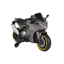 Moni Kinder Elektromotorrad Surfer St&uuml;tzr&auml;der Fu&szlig;st&uuml;tze Bluetooth MP3-Ausgang grau