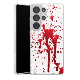 DeinDesign Galaxy S25 Ultra Handy Slim Case extra dünn Silikon Handyhülle transparent Hülle Blood Halloween Gothic Silikon Slim Case