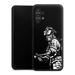DeinDesign Galaxy A13 4G Handy Premium Silikon Hülle Handyhülle schwarz Case Fire Fighters Fire Fighter Life Saver Silikon Premium Case