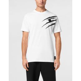 T-Shirt Plein Sport "Scratch", Herren, Gr. 4XL, 0170, weiß, silber, Obermaterial: 100% Baumwolle, Shirts