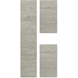 Bettumrandung Theko "Hadj Uni", beige (natur grau), H:25mm, Obermaterial: 100% Wolle, Bettumrandungen, echter Berber Teppich, reine Wolle, handgeknüpft, Schlafzimmer