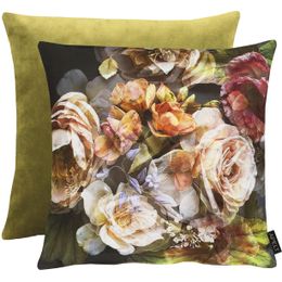 Dekokissen Apelt "Serafina" Gr. 1, bunt (bunt, grün, unifarben), B:46cm L:46cm, Polyester, Dekokissen_Sitzkissen_Kissenhüllen, Wendekissenhülle ohne Füllung, 1 Stück