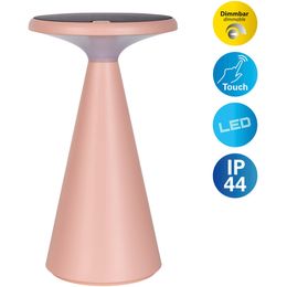Näve NÄVE LED Tischleuchte "Palu", rosa, 1, Ø 11,5cm H: 20cm, 1 Stk., Leuchten, Solar-/Akkubetrieb, Touch, Dimmbar, Memory, USB-C-Ladekabel, warmweiß