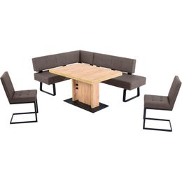 K+w Komfort & Wohnen Essgruppe K+W KOMFORT & WOHNEN "Spider II", braun (coffee,), H:88cm T:50cm, Sitzmöbel-Sets, langer Schenkel wahweise in 2 Breiten, 2 Freischwinger, 1 Tisch