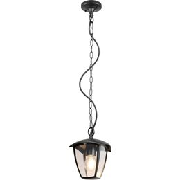Trio LEUCHTEN Außen-Deckenleuchte "VENTA, Outdoor Pendelleuchte 1-flammig, exkl 1x E27 max 10W, IP44", schwarz (schwarz matt), 1, H: 82cm, 1 Stk., Leuchten, Terrassen Hängelampe, Pendelleuchte Garten max Höhe 82cm