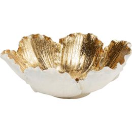 Dekoschale KARE DESIGN "Deko Schale Flower Bloom", weiß (goldfarben, weiß), B:19,3cm H:7,5cm T:20,5cm, Dekoschalen