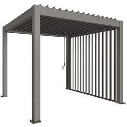 Pavillonseitenteil BioHort "Seitenwand für 3m-Seite von BioHort-Pergola", grau (quarzgrau, metallic), B:272cm H:235cm, Stahl, Pavillonseitenteile, manuell verstellbare Lamellenwand in Sandwichbauweise