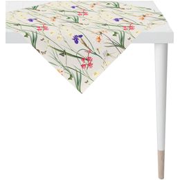 Mitteldecke Apelt "6720", beige (natur), B:88cm L:88cm, Baumwolle, Polyester, Tischdecken, Mitteldecke