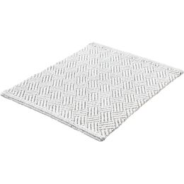 Badematte Kleine Wolke "Switch", beige (macadamia), H:5mm, Baumwolle, Polyester, Badematten, Badteppich, handgefertigt, Wendedesign, geometrisches Muster