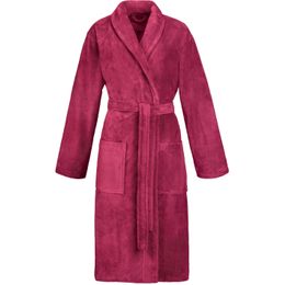 Bademantel Vossen "Pico, ideal für Sauna & Spa, Hotelbademantel, Morgenmantel" Gr. L, lila (lila rain), L:120cm, Baumwoll-Mix, Hausmäntel, Schalkragen