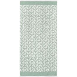 Duschtuch Kleine Wolke "Botany, Größe 70/140 cm", grün (schilf), B:70cm L:140cm, Frottier, Baumwolle, Handtücher, modernes Rauten Design