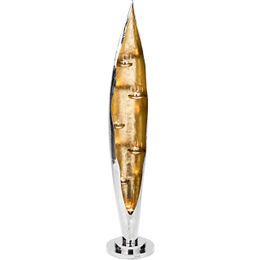 Windlicht Fink "CAVA, mit feiner Hammerschlagstruktur", silber (silberfarben), H:110cm Ø:20cm, Aluminium, Glas, Kerzenhalter, aus Aluminium und Glas, 6-flammig, Höhe ca. 110 cm