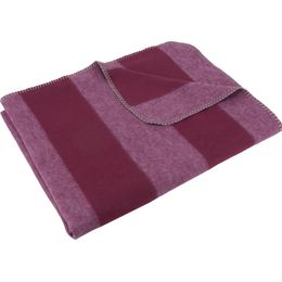 Wohndecke SETEX "Kuscheldecke", lila (bordeaux, rosa), B:150cm L:200cm, Baumwolle, Polyester, Wohndecken, mit Streifen, Kuscheldecke
