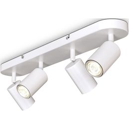 B.K.LICHT Deckenspots, weiß, 4, H: 9cm, 1 Stk., Leuchten, 4-flammige Spotlampe,schwenkbar, drehbar, schwarz, ohne Leuchtmittel