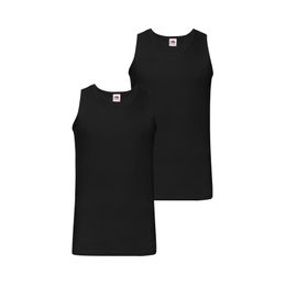 Tanktop Fruit of the Loom, Herren, Gr. L, schwarz, Single Jersey, Obermaterial: 100% Baumwolle, unifarben, schmal hüftbedeckend, Rundhals, Tops, aus reiner Baumwolle