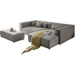 Ecksofa, B:288cm H:66cm T:198cmanthrazit, LeGer Home by Lena Gercke, 100% Polyester, Sofas, "PIARA XXL, L-Form, Schlaffunktion, Cord, Leinenoptik o.