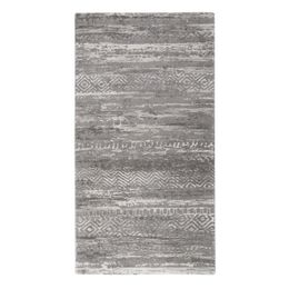 Teppich HOMIE LIVING "Porto Santo", grau, B:80cm H:12mm L:150cm, Polypropylen, Teppiche, Teppich, Kurzflor, Vintage, gewebt, Wohnzimmer, Schlafzimmer, Esszimmer