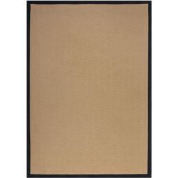 Teppich FLAIR RUGS "Kira mit Fischgrätmuster, aus Jute", schwarz, B:120cm H:3mm L:170cm, Jute, Kunstfaser, Teppiche, mit Fischgrätmuster, aus Jute