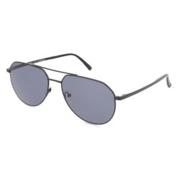 Fielmann MC 570 SUN CL DOMINIC | Unisex-Sonnenbrille | Fassung: Vollrand, Pilot, Edelstahl, Schwarz Matt | Glasfarbe: Blaugrau