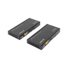 Digitus 4K HDBaseT HDMI Extender Set, 150 Meter, HDMI Verl&auml;ngerung schwarz, Sendeeinheit + Empf&auml;ngereinheit