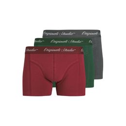 Jack & Jones Jack & Jones Boxershorts 'JACNORREBRO' Herren Gr&ouml;&szlig;e M grau / dunkelgr&uuml;n / rot
