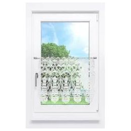 Scheibengardine Plauener Spitze - Leuchtturmliebe " (Bx H) 80cm * 55cm" weiß/Rohweiß