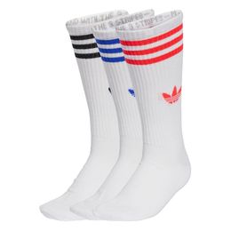 adidas originals Socks '3-Stripes High Crew 3 Pairs' female White size 31-33