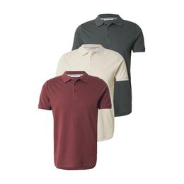 ABOUT YOU Poloshirt 'Robin' Herren Größe S beige / dunkelgrün / dunkelrot