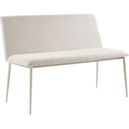 Bank OTTO HOME "Cassy", creamfarben, B:122cm H:86cm T:62cm, FSC-zertifizierter Holzwerkstoff, Sitzbänke, pflegeleichter Strukturstoff, Kufen Metallgestell, Breite 122 cm