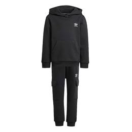 adidas originals Jogginganzug 'Hoodie Cargo Set' Jungen Größe 128 schwarz / weiß
