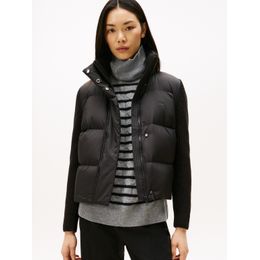 Daunenjacke Tommy Hilfiger "MODERN DOWN KNIT MIX REG JACKET", Damen, Gr. M (38), schwarz, Web, Obermaterial: 100% Polyester, unifarben, elastischer Bund, Jacken